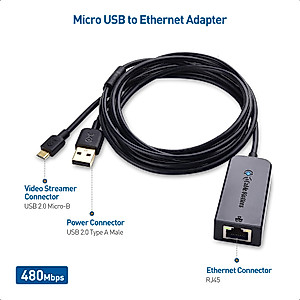 Cable Matters Micro USB to Ethernet Adapter Up to 480Mbps for Streaming Sticks Including Chromecast, Google Home Mini and More - Not Compatible with Roku Device