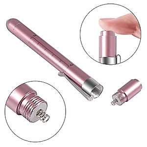 MELIFE Pen Light with Pupil Gauge, White Light Premium Copper Reusable LED Penlights for Doctors Medical Nursing Students etc, Pink and Green