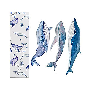 BEERBINGER Bookmarks, Whale Fish Shape Bookmarks Cute Book Mark Stationery Reading Accessories Paper Book Label 30 Pcs
