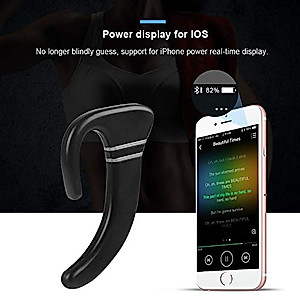 Wireless Bone Conduction Ear Hook, Mini Headphones Non Ear Plug Bluetooth Headset with Mic, Bone Conduction Earbuds Earpiece Earphone with Microphone Hand Free Calling