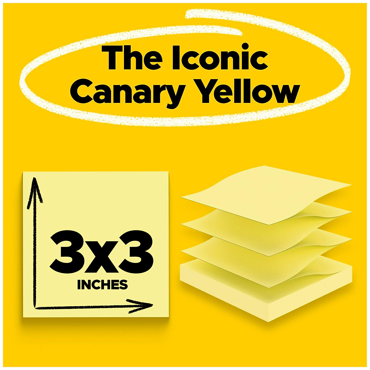 Post-it Pop-up Notes 3x3 in, 6 Pads, America's’s #1 Favorite Sticky Notes, Canary Yellow, Clean Removal, Recyclable (R330-YW6PK)