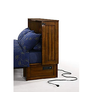 Night & Day Furniture Daisy Queen Bed & Mattress Murphy Cabinet Bed and Mattress, Black Walnut