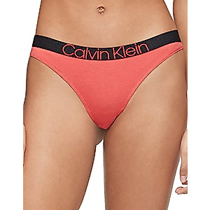 Calvin Klein Women's Reconsidered Comfort Thong Panty, Punch Pink, M