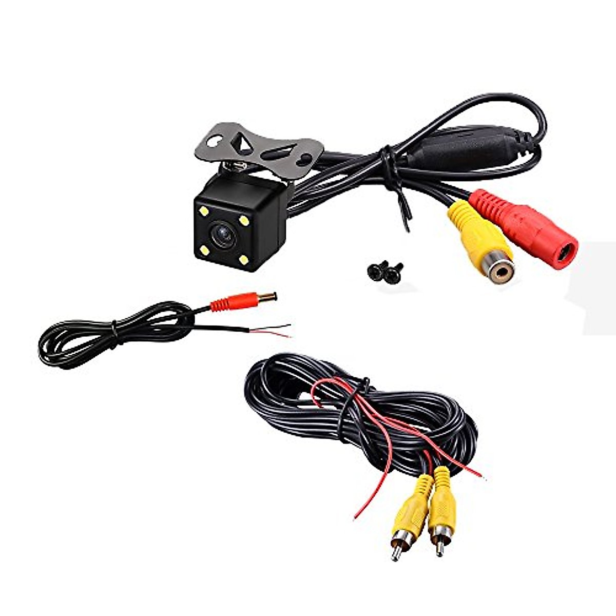 KUNFINE Universal Wireless Car Rear View Camera with 4 LED Vehicle Backup Camera Reverse Camera RCA Night Vision Parking Assistance Camera IP67 Waterproof