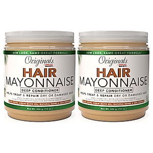 Originals By Africa's Best Hair Mayonnaise Conditioner – 2 Pack (15 oz Jars) – Enriched with Herbal Extracts, Egg Protein & Olive Oil for Deep Conditioning & Repair