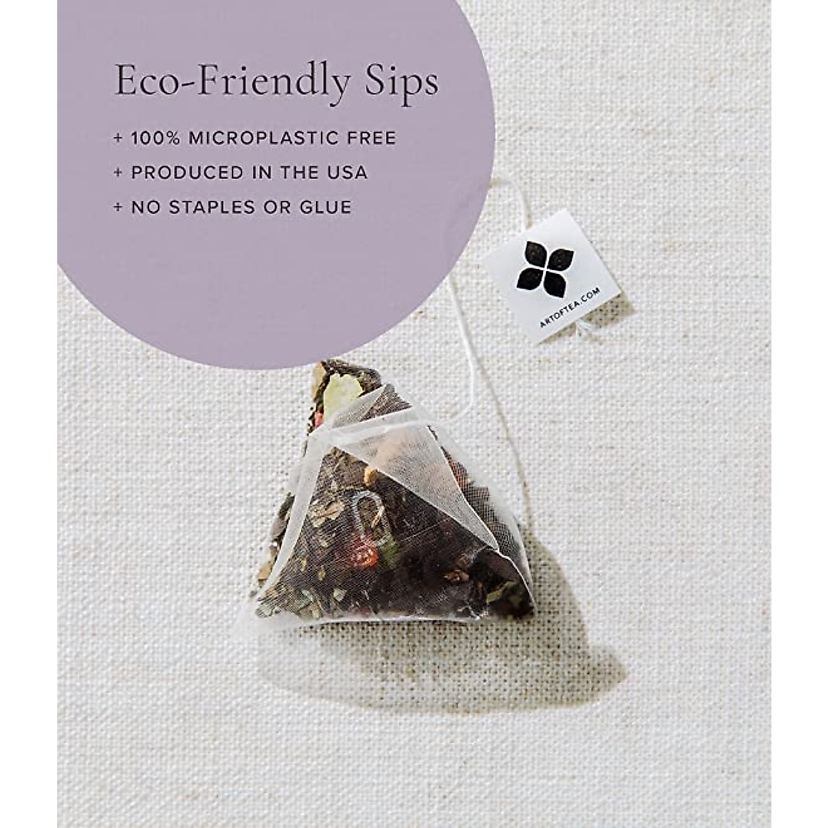 Art of Tea | Organic Earl Grey Crème Tea| 50 Eco Friendly Pyramid Tea Bag Sachets