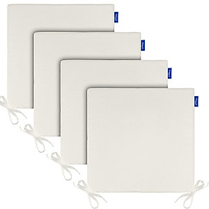 INFBLUE Indoor/Outdoor Chair Cushions Set of 4 Chair Pads Water Resistance Square Corner Outdoor Cushions for Patio Furniture - Patio Chair Cushions with Ties