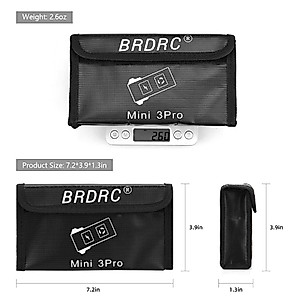 HeiyRC Battery Safe Bag for DJI Mini 4 Pro/Mini 3 Pro/Mini 3 Drone Batteries Protection Storage Case Fireproof Explosion-proof Bag Battery Pouch Accessory