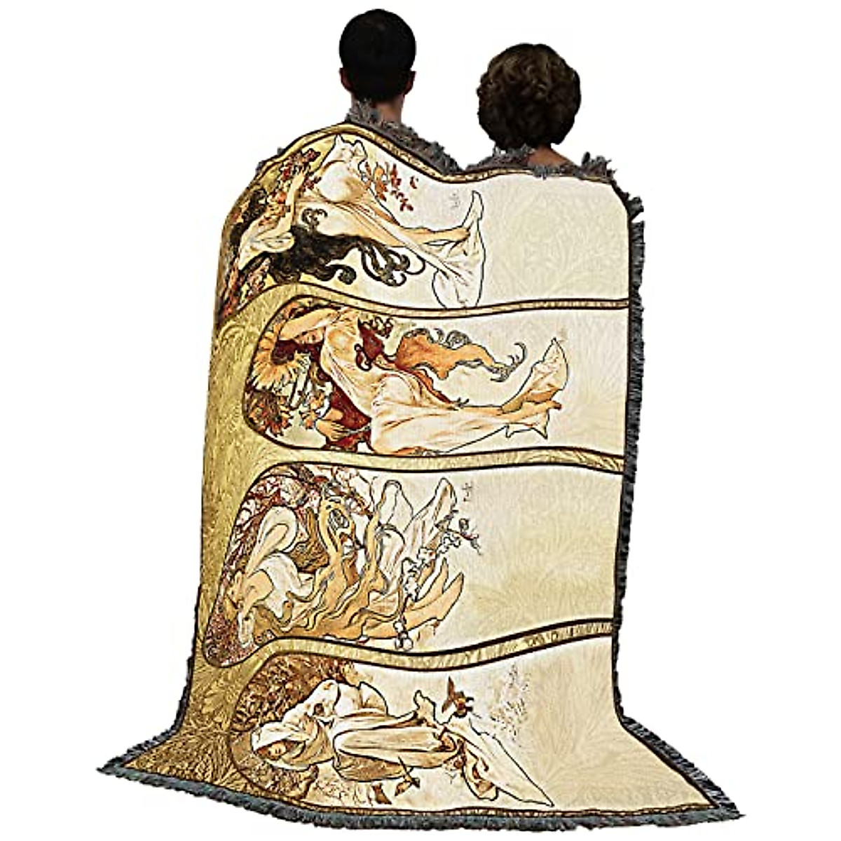 Pure Country Weavers The Seasons Vintage Fine Art Poster Blanket by Alphonse Marie Mucha - Gift Tapestry Throw Woven from Cotton - Made in The USA (72x54)