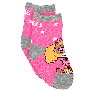 Paw Patrol Boys Girls 7 pack Socks with Grippers (Shoe: 7-10 (Sock:4-6), Grey/Multi)