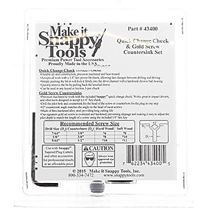 Snappy Tools Quick Change Chuck & 3 Piece Countersink Set #43400