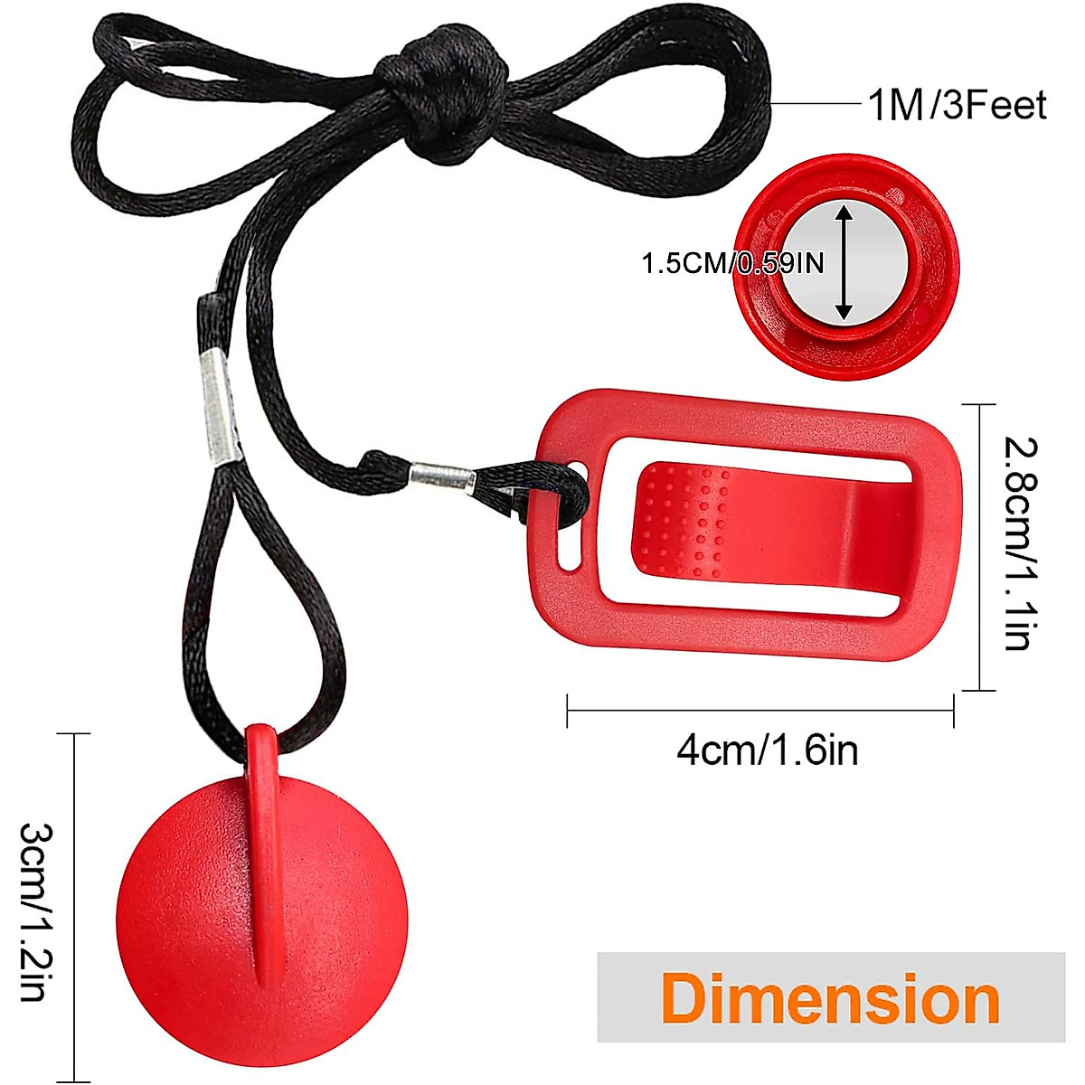 Treadmill Universal Magnet Safety Key for Proform, Image, Weslo, Reebok, Epic, Golds Gym, Freemotion, and Healthrider Treadmills