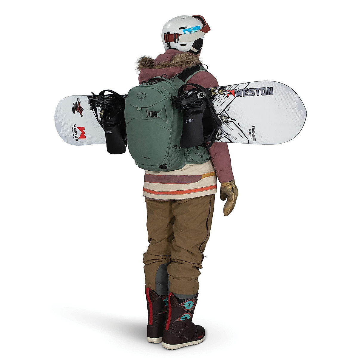 Osprey Kresta 20 Women's Backcountry Ski and Snowboard Backpack, Pine Leaf Green