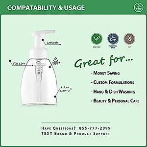 Bar5F Foaming Pump Bottle for Dr. Bronner's Castile Soap and All Generic Concentrated or Regular Soaps, 8.5-Ounce