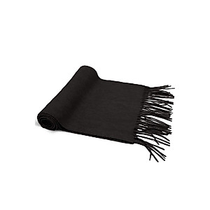 Fishers Finery Men's 100% Pure Cashmere Scarf, Warm and Comfortable (Black)
