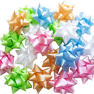 Assorted Pastel Satin Gift Bows, 20 Pack