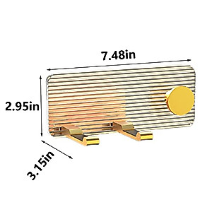 Acliys Hair Dryer Holder Wall Mounted Acrylic Hair Tool Organizer Self Adhesive Blow Dryer Holder for Bedroom & Bathroom Hair Dryer Rack for Dyson Supersonic (Gold)