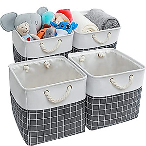 Kerhouze Fabric Storage Cubes Cubby Storage Bins for Organization 11x11 Foldable Basket for Nursery Shelf Toys