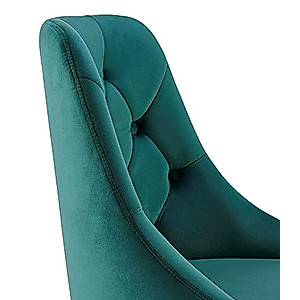 Modway Distinct Tufted Swivel Performance Velvet Office Chair, Gold Teal 20.5 x 23 x 32