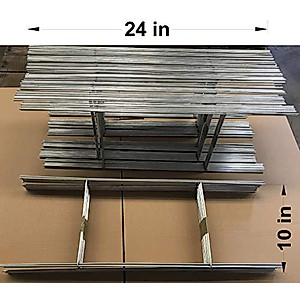 Durable Yard Signs Stake Pack of 100 Metal Stake Double H-Frame 10 inch x 24 inch x 9 Gauge Galvanized Wire Stake Signs Holder, fit 4mm or 5mm Corrugated SignsF
