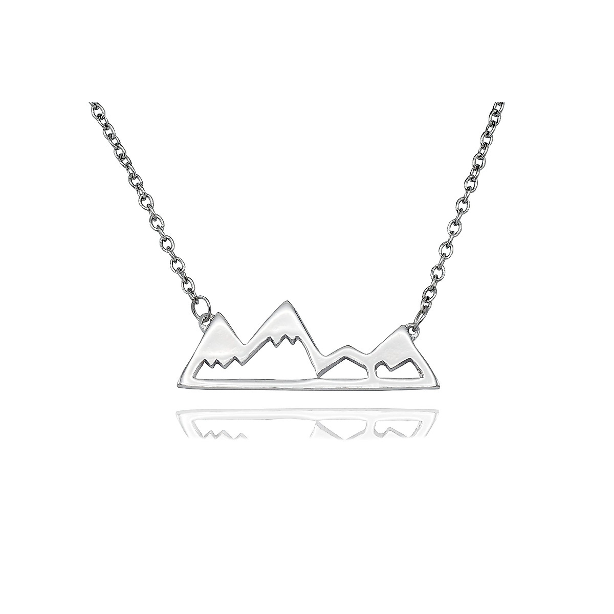Quan Jewelry Mountain Pendant Necklace for Men and Women, Adventure and Outdoor Lovers, Mountains Jewelry Gift with Greeting Card