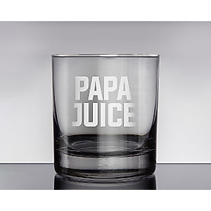 PAPA JUICE Custom Personalized Whiskey Glass - Funny Gift for Dad Uncle Grandpa From Daughter Son Wife - Father's Day