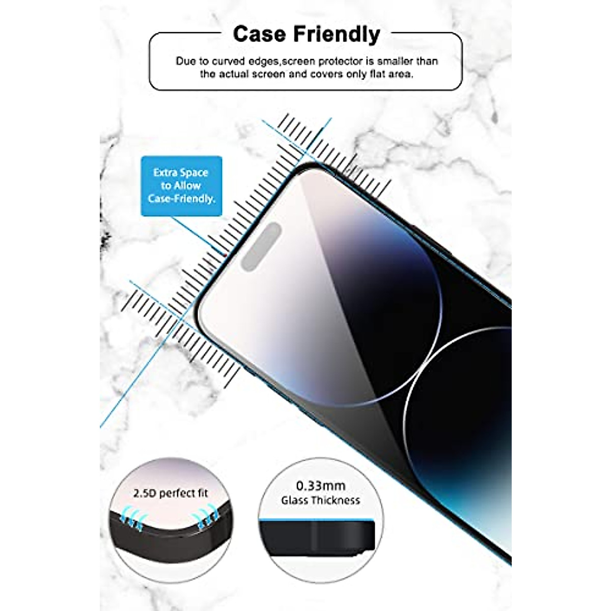 HKM Brothers 4 Pack Screen Protectors for iPhone 14 Pro Max (9H Hardness)(6.7 inch)