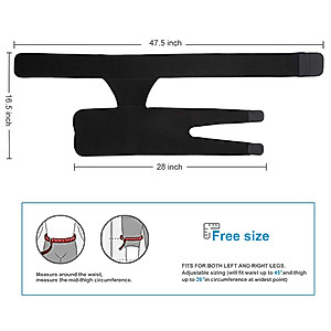 Sciatica Pain Relief Brace for Hip- Hamstring compression Thigh, Groin Wrap Support for Pulled Muscles, Sciatic Nerve, Joints, Arthritis- For Men and Women | Left Leg