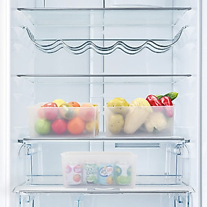 Pekky Pantry Freezer Organizer Bins Stackable Storage Box, 6 Packs, Frosted Transparent