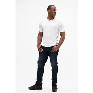 DEVOPS 5 Pack Men's UPF 50+ Sun Protection Moisture Wicking Dry-Fit Short Sleeve Workout T-Shirts (White/White/White/White/White, X-Large)