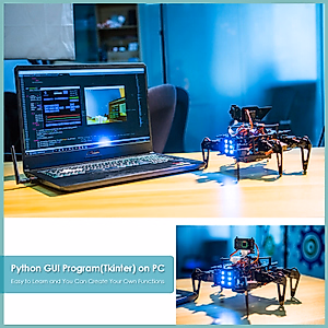 Adeept RaspClaws Hexapod Spider Robot Kit for Raspberry Pi 4 3 Model B+ B, STEAM Crawling Robot, OpenCV Target Tracking, Video Transmission, Raspberry Pi Robot with PDF Manual