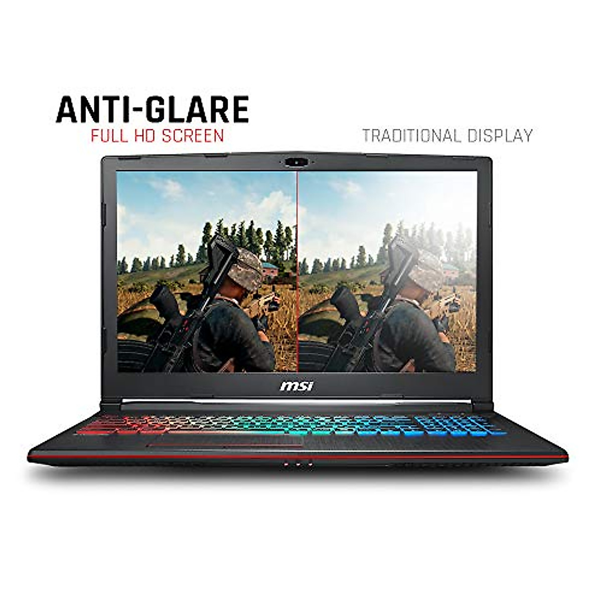 MSI GP63 Leopard-077 15.6" Performance Gaming Laptop i7-8750H (6 cores), NVIDIA GeForce GTX 1060 6G, 256GB NVMe SSD + 1TB HDD, 16GB RAM, Win 10, VR Ready, RGB KB