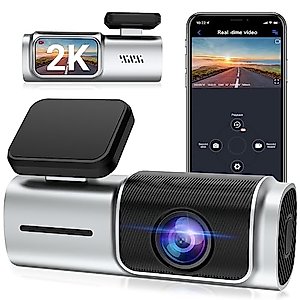 Front Dash Camera for Cars, 2K 2560P Dash Cam 1.47'' IPS Screen Car Camera Built-in WiFi, Mini Car Dashboard with Night Vision G-Sensor Voice Guidance 24H Parking Mode Loop Recording Support 128GB Max