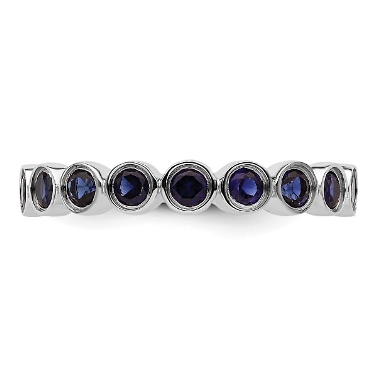 IceCarats 925 Sterling Silver Created Blue Sapphire Stackable Ring Gemstone Band September Birthstone Jewelry Size 6.00