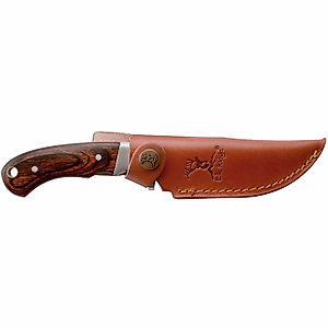 NDZ Performance Elk Ridge ER-052 9.5" Fixed Stainless Steel Blade, Pocket Knife, Hunting Knife, Outdoor Knives for Survival, Camping, Wood Handle with Laser Engraved in Red - US Army 101st Airborne Division