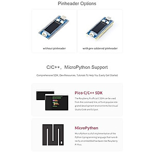 Waveshare RP2040-LCD-0.96 High-Performance Pico-Like MCU Board Based On RPi Microcontroller RP2040 Compatible with Most of The RPi Pico Add-On Modules with Pre-soldered Header