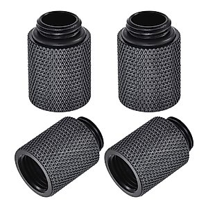 uxcell Male to Female Extender Fitting G1/4 x 20mm for PC Water Cooling System Black 4pcs