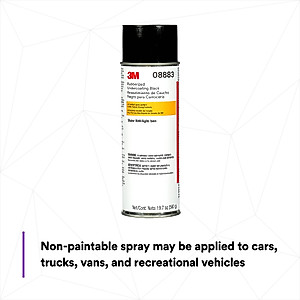 3M Rubberized Undercoating Aerosol Spray, 08883, 19.7 oz, Textured Finish, Anti-Corrosive, Multi-Purpose for Automotive Cars, Trucks, and Recreational Vehicles