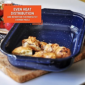 Imusa Traditional Blue Speckled Roaster/Baking Pan 12" x 7.8”