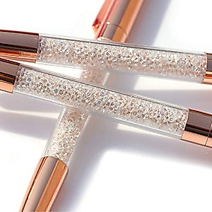 Rose Gold Pens, Roller Ball Gel Ink Pen Black Ink Fine Point Pens for Women Christmas X-mas Gift Supplies with 3 Extra Refills