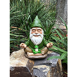 Zen Gnome – Tranquility and Peacefulness for Your Fairy Garden and Garden Gnomes by GlitZGlam. 9 Inches Tall Miniature Figurine