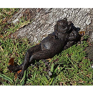 Bellaa 25686 Napping Frog Statue Relax Resting Meditating Zen Garden Buddha Sculpture Yoga Contented Talisman Gift Feng Shui Vastu Figurine