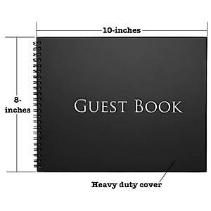 Iconikal Hardcover 1,260 Name Guestbook, Charcoal, 10 x 8 inches Record Guests Names Address Contact Information from Special Occasions