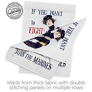 USBrotherhood Join Garden Flag Set Wall Holder Armed Forces Marine Corps USMC Semper Fi United State American Military Veteran Retire House Banner Small Yard Gift Double-Sided, Made in USA