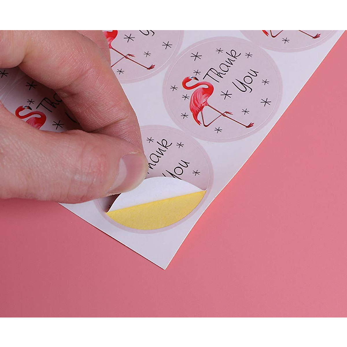 240 Pcs Thank You Flamingo 1.4 Inch Self Adhesive Stickers, for Scrapbooking and Kid DIY Arts Crafts (Thank You 240pcs-flamingo)