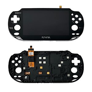 Rinbers® BLACK LCD Screen Display Touch Panel Glass Digitizer Assembly with Frame Combo Replacement for Playstation PS Vita PSV PCH-1001 PCH-1101
