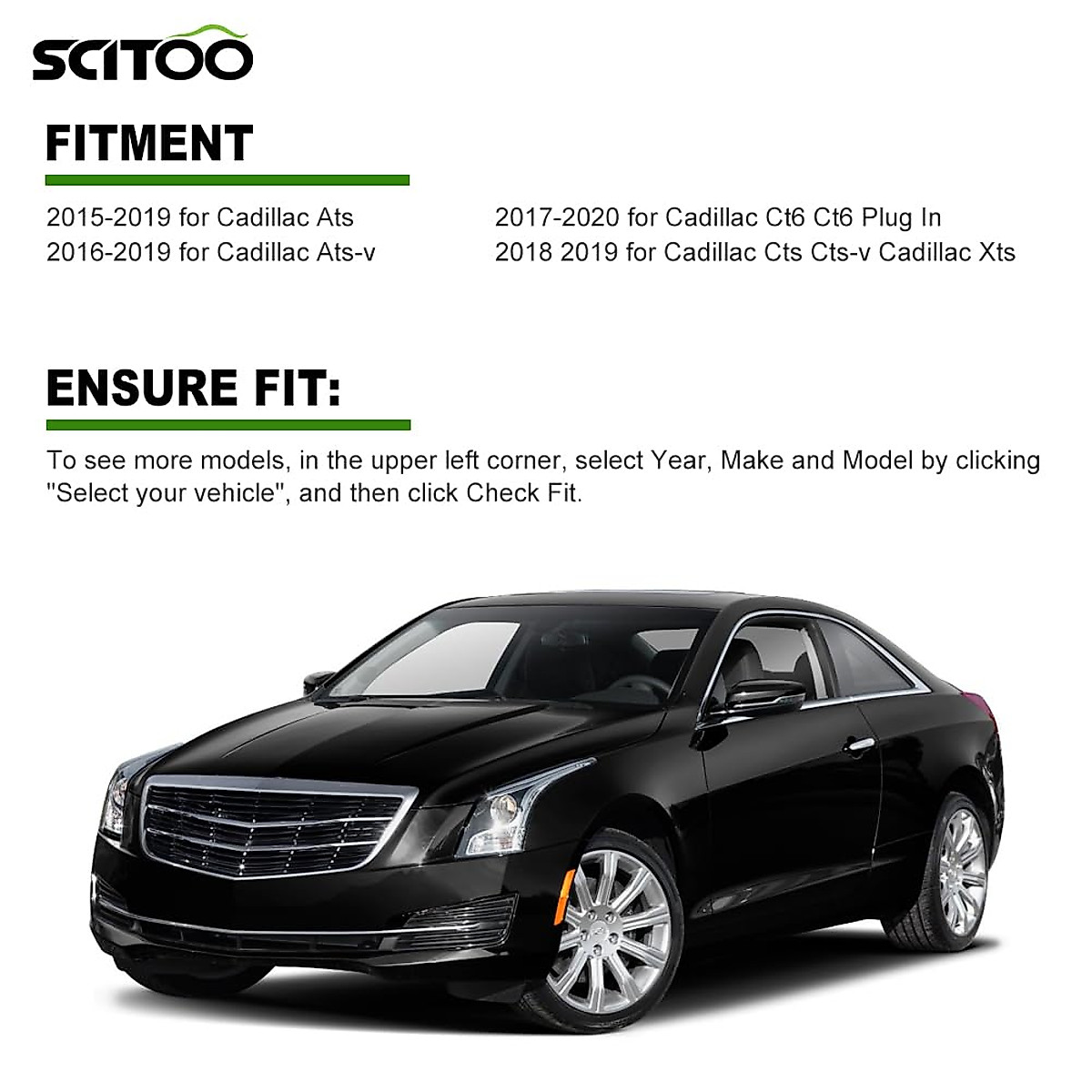 SCITOO 1 Pcs Remotes Key Fob for Cadillac ATS ATS-v Ct6 Ct6 Plug in for Cts Cts-v Cadillac Xts 2016-2020 433Mhz HYQ2EB