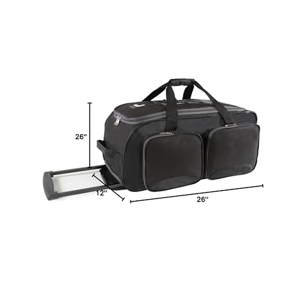 Fila 26" Lightweight Rolling Duffel Bag, Black, One Size