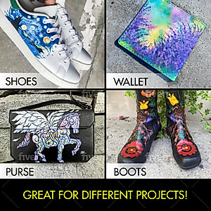 Creative Nation 12-Pack Leather Paint for Sneakers & Leather Accessories - Premium Acrylic Shoe Paint Kit for Bags, Purses & More - Waterproof, Flexible, Long-Lasting Paints, 0.95 Oz.