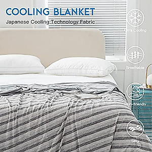 AmyHomie Cooling Blanket, Cooing Throw Blankets with Double Sided Cold Effect, Summer Breathable Lightweight Blankets for Hot Sleepers and Night Sweats, Transfers Heat to Keep You Cool, 50×70in